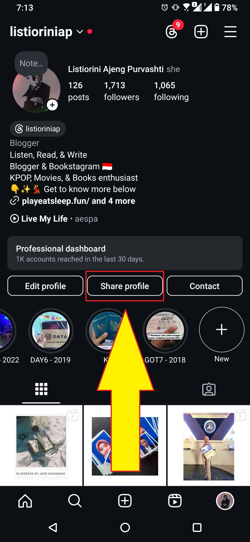 2 Cara Copy Link Profil Instagram untuk Sendiri dan Akun IG Lain ...